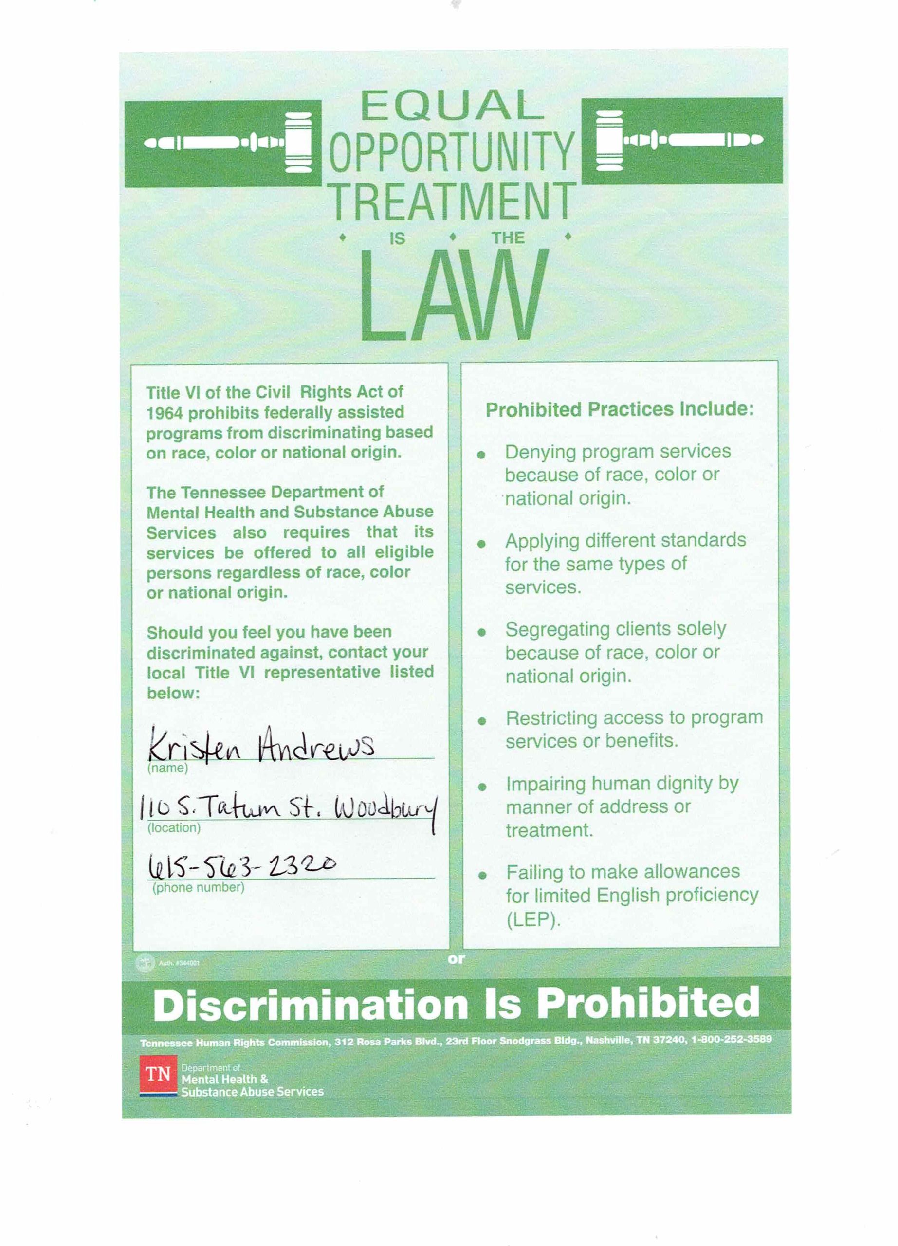 Title VI Information – Cannon County, Tennessee